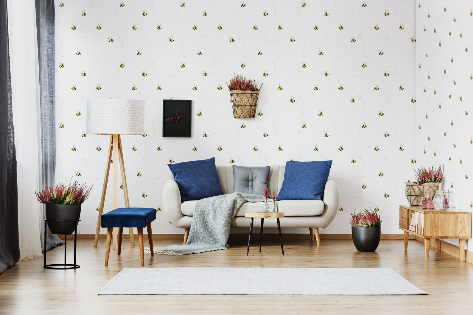 Bee Line Wallpaper Removable Peel and Stick Wallpaper or | Etsy