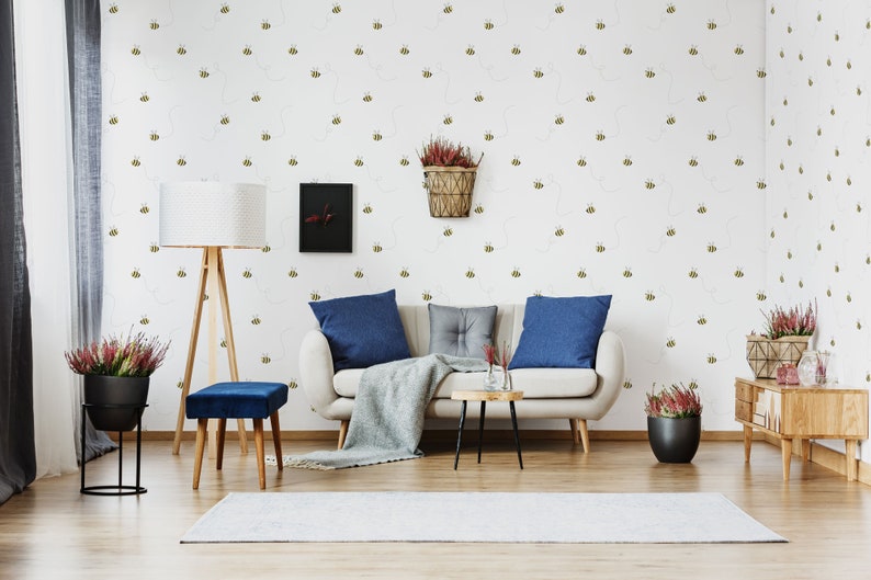 Bee Line Wallpaper Removable Peel and Stick Wallpaper or | Etsy