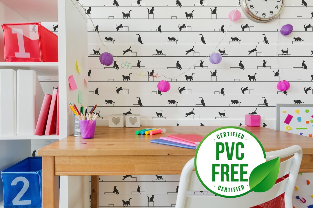 Black Cats Wallpaper | Removable Peel and Stick Wallpaper or Unpasted ...