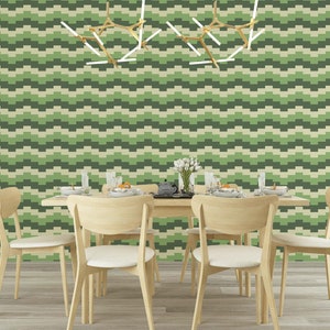 Green Geometric Wallpaper Removable Peel and Stick Wallpaper or ...