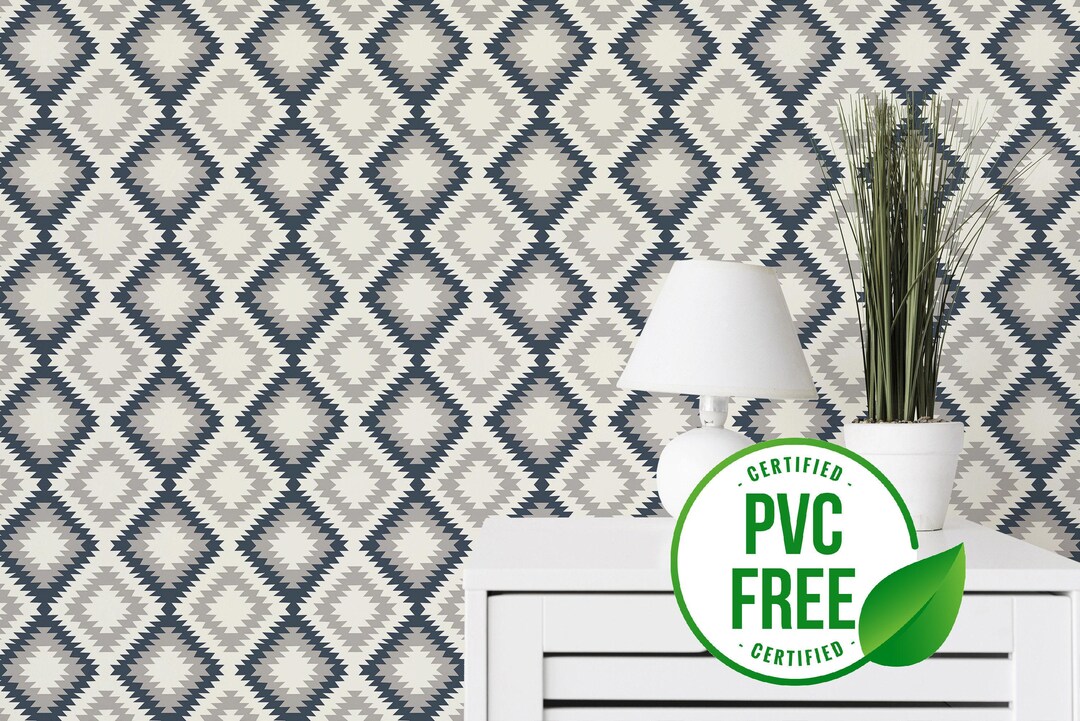 Blue Aztec Wallpaper | Removable Peel and Stick Wallpaper or Unpasted ...