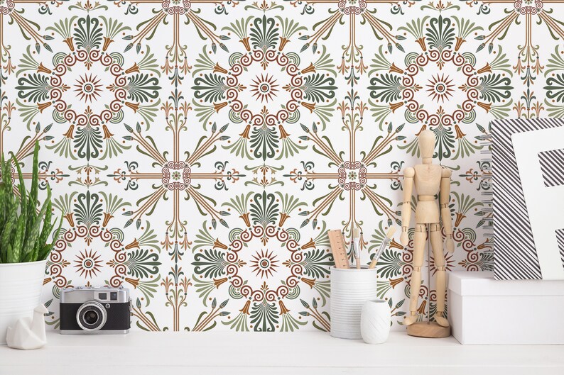 Beige Tile Wallpaper Removable Peel and Stick Wallpaper or - Etsy