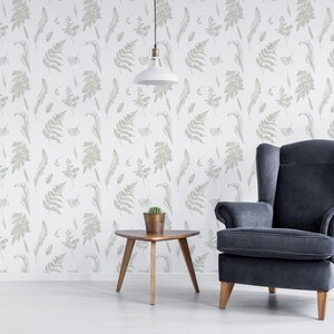 Fern Leaf Wallpaper Removable Peel and Stick Wallpaper or Unpasted ...