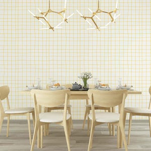 Yellow Aesthetic Grid Self-adhesive Wallpaper | Geometric Removable ...