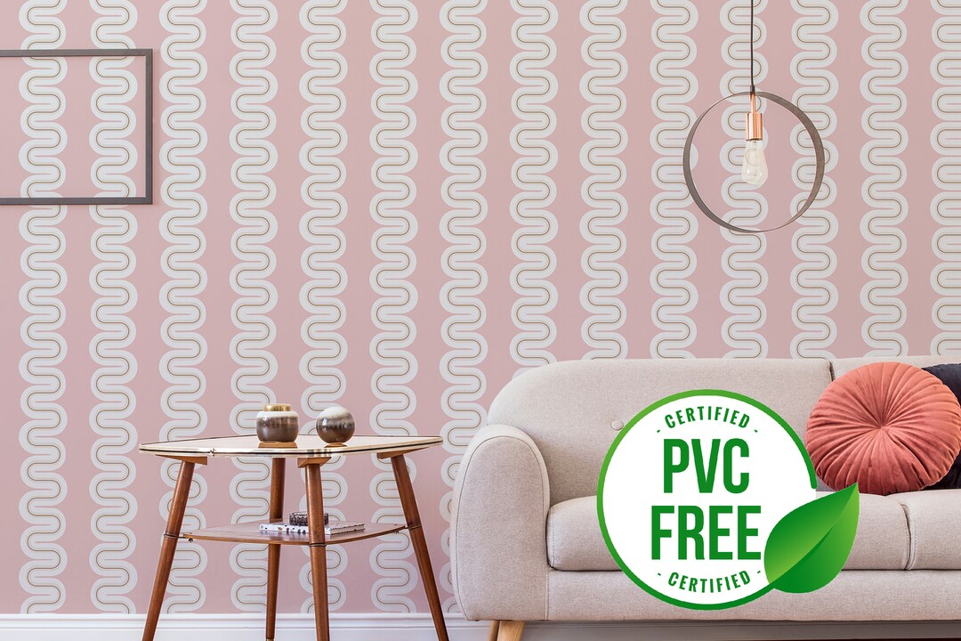 Pink Eclectic Stripe Wallpaper Removable Peel and Stick Wallpaper or ...