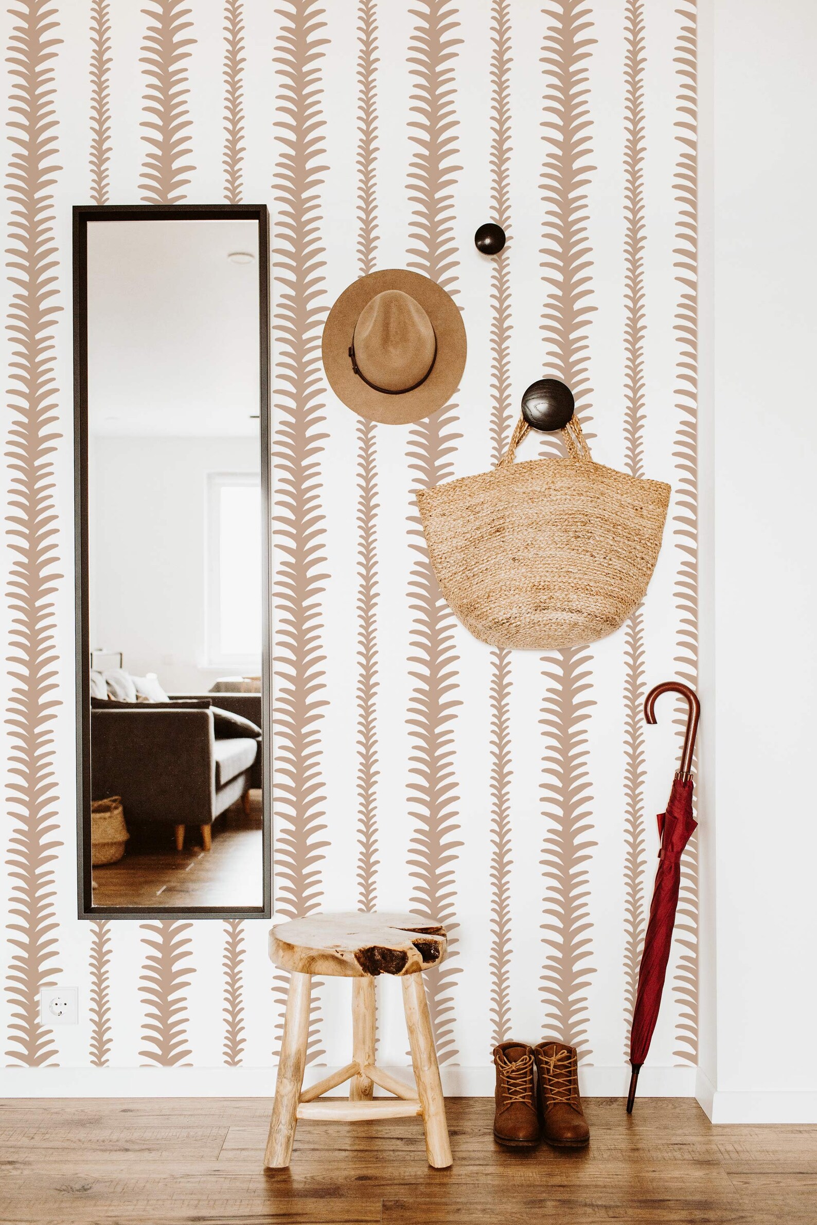 Brown Striped Wallpaper Removable Peel and Stick Wallpaper - Etsy