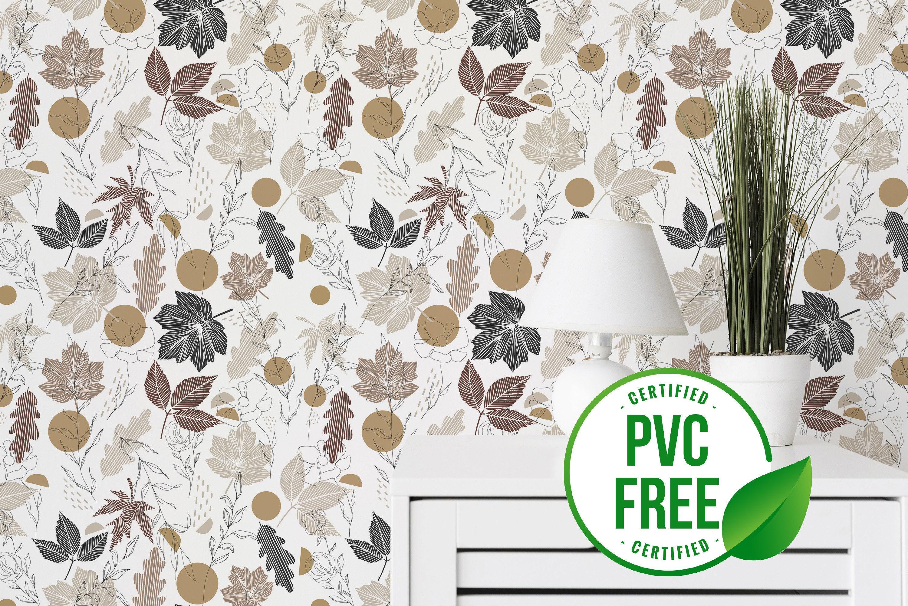 Brown Boho Fall Wallpaper | Removable Peel and Stick Wallpaper or ...