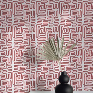 Red Brush Stroke Wallpaper | Removable Peel and Stick Wallpaper or ...