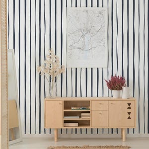 Striped Wallpaper | Brush Stroke Removable Peel and Stick Wallpaper or ...