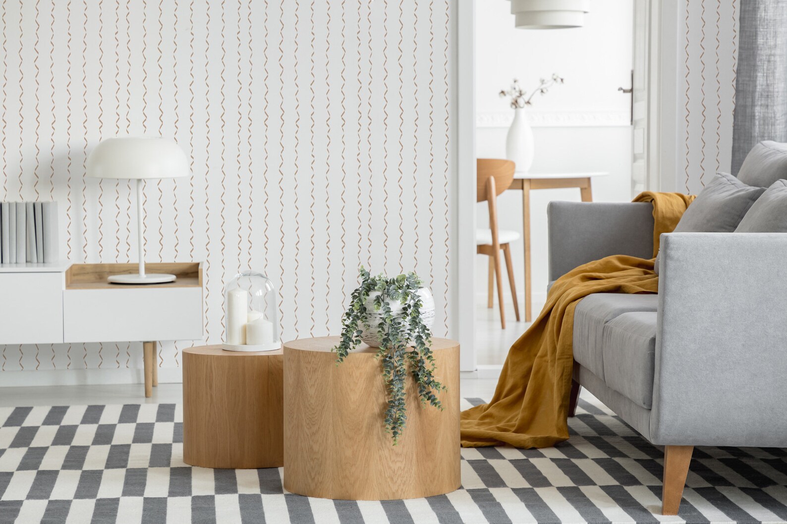 Wavy Stripe Wallpaper Removable Peel and Stick Wallpaper or | Etsy