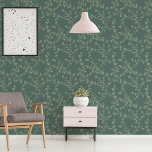 Green Seamless Tree Wallpaper | Removable Peel and Stick Wallpaper or ...