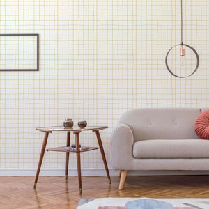 Yellow Aesthetic Grid Self-adhesive Wallpaper Geometric - Etsy