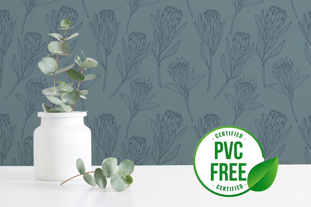 Blue Protea Flower Wallpaper | Removable Peel and Stick Wallpaper or ...