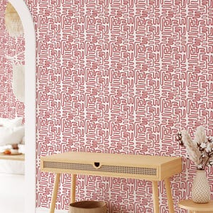 Red Brush Stroke Wallpaper | Removable Peel and Stick Wallpaper or ...