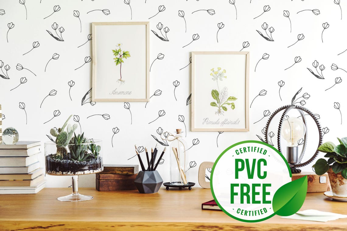 Minimalist Floral Self-adhesive Wallpaper | Minimal Removable Peel and ...