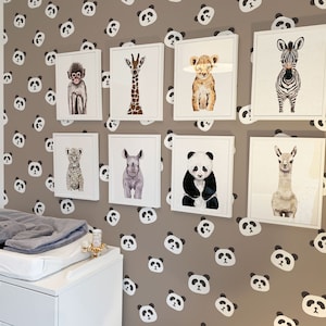 Brown Panda Wallpaper Removable Peel and Stick Wallpaper or - Etsy