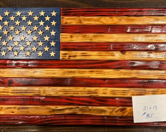 Rustic Wooden Waving American Flag - Etsy