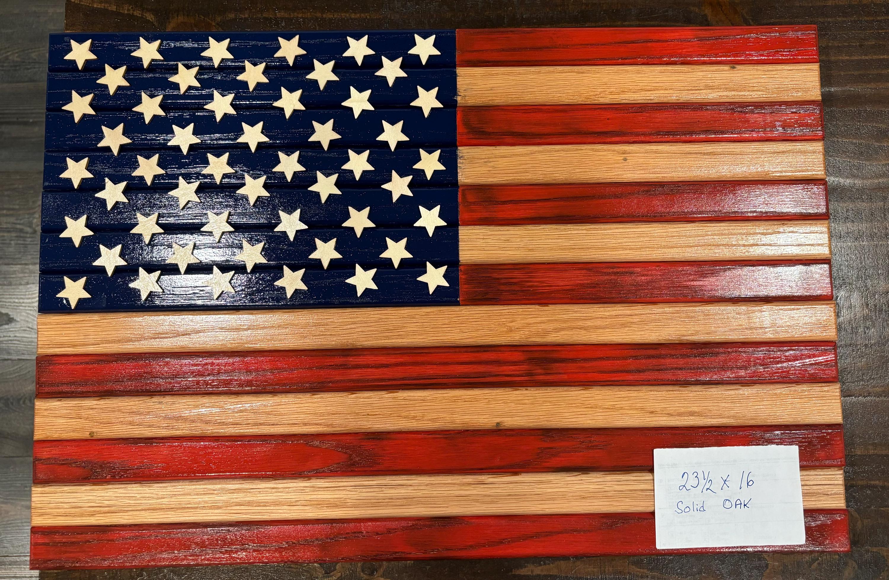 American Flag-solid Oak - Etsy