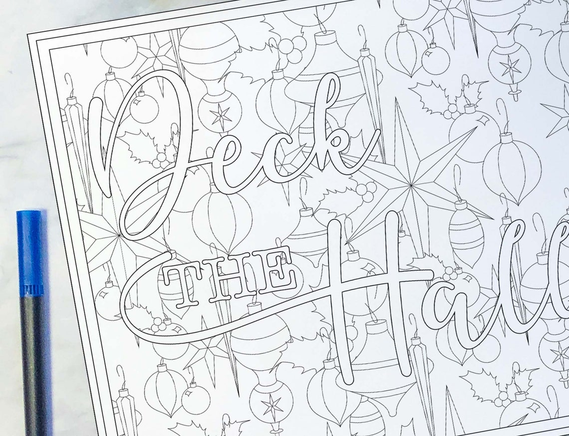 Holiday Coloring Page, Retro Christmas Printable, Antique Holiday ...