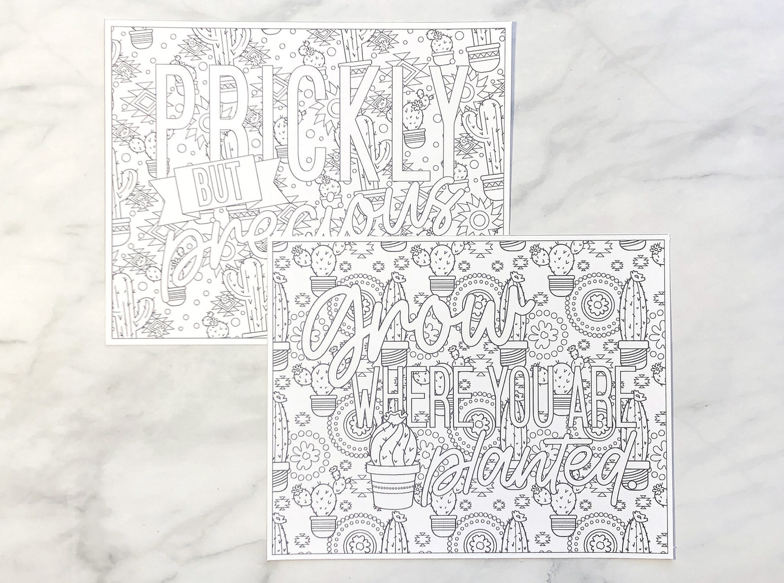 Cactus Coloring Pages, Printable Coloring Quotes, Floral Coloring Page ...