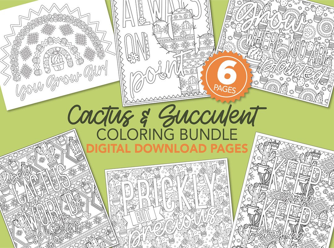 Cactus Coloring Pages, Printable Coloring Quotes, Floral Coloring Page ...