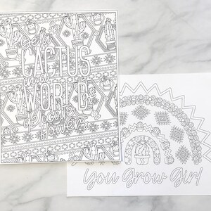 Cactus Coloring Pages, Printable Coloring Quotes, Floral Coloring Page ...