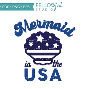Mermaid in the USA Svg, Mermaid Svg File, Girl Mermaid Svg, Made in the ...