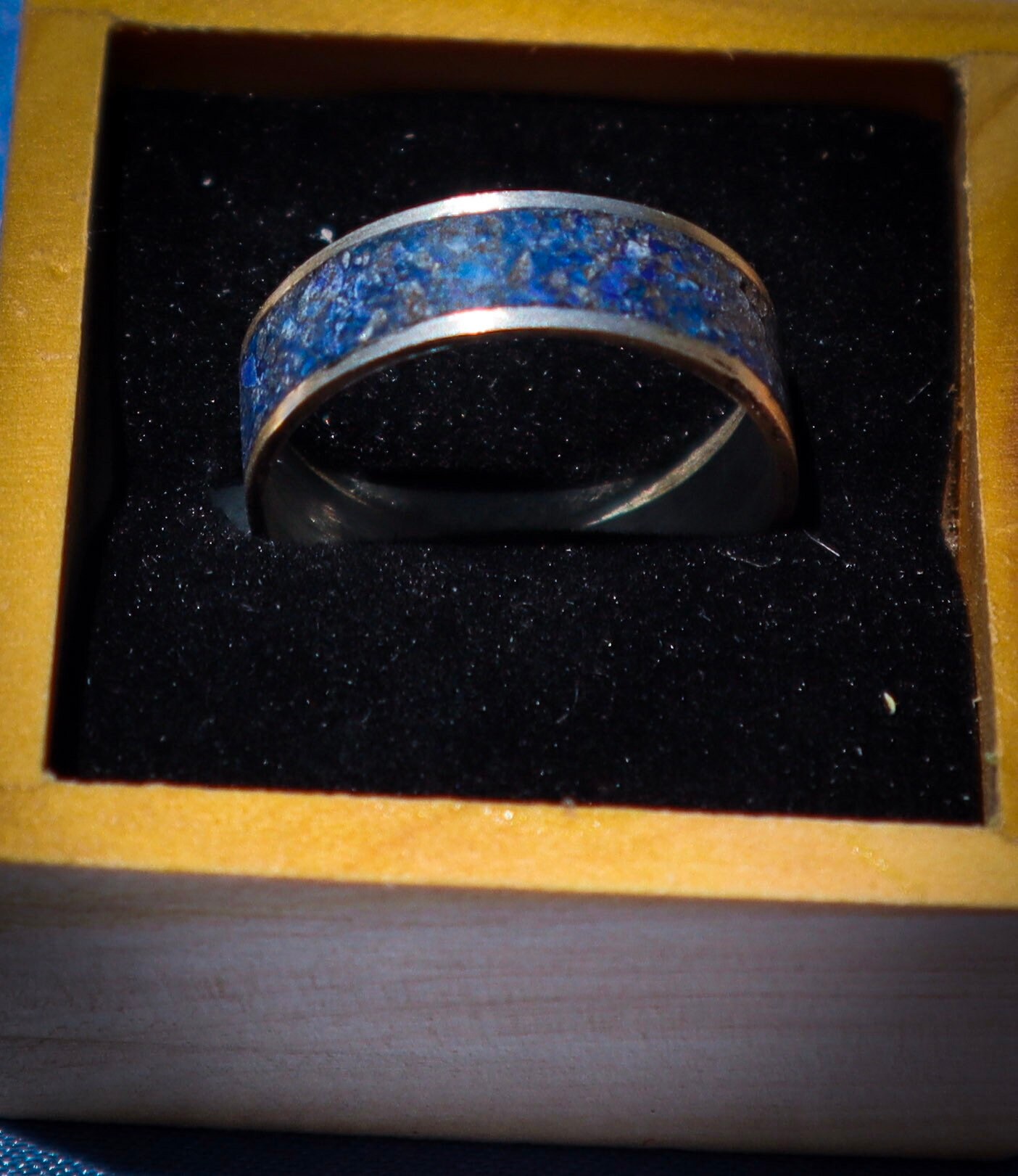 Lapis Lazuli Inlay Ring, Sterling Silver Ring, Natural Stone Ring ...