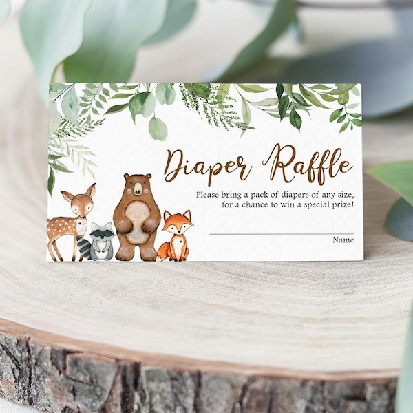 Woodland Diaper Raffle - Etsy