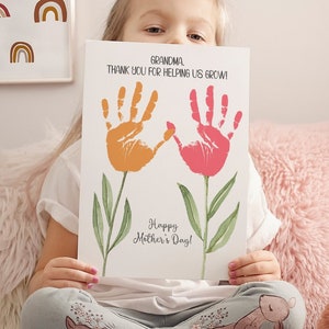 Grandma Gift, Mothers Day Handprint Art Printable, Gifts for Grandma ...