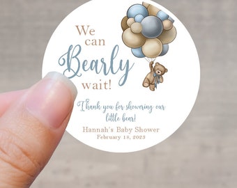 Teddy Bear Baby Shower Stickers, Bear Baby Shower Favor Labels, Thank ...