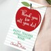 Apple Teacher Appreciation Tags, Thank You Gift Tags Printable ...