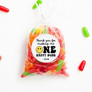 One Happy Dude Thank You Stickers, One Happy Dude Birthday Personalized ...