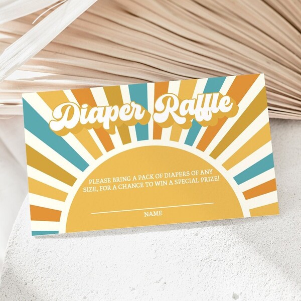 Here Comes the Son Diaper Raffle Card - Etsy