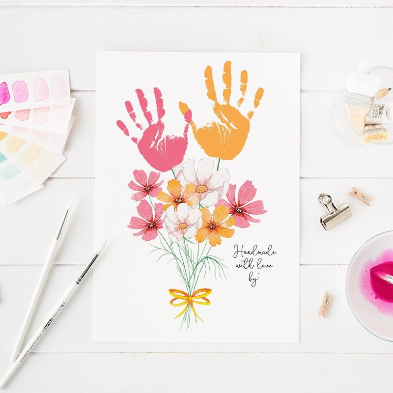 Mothers Day Handprint Art - Etsy