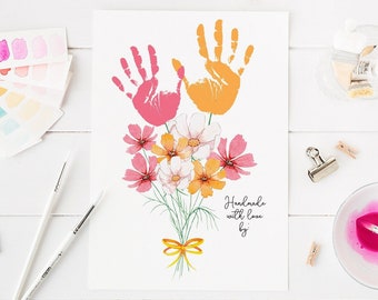 Mothers Day Flower Handprint Craft Art for Mom Handprint - Etsy