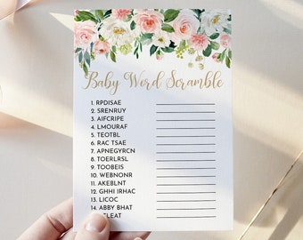 Baby Girl Word Scramble Baby Shower Game - Etsy UK