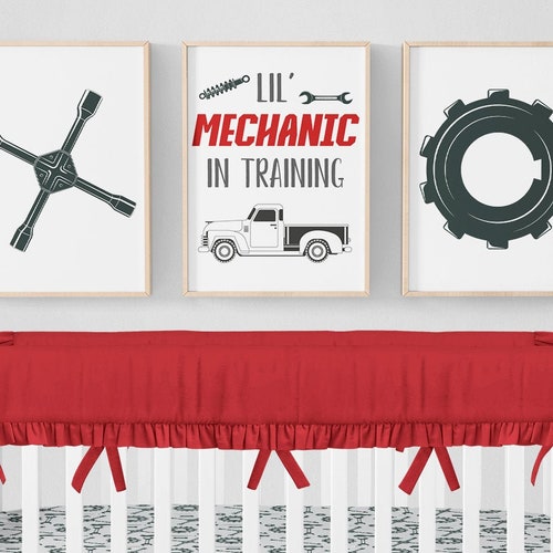Mechanic Nursery Prints Mechanic Nursery Decor Set of 3 - Etsy