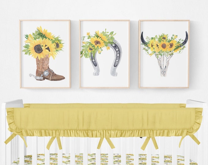 Sunflower Nursery Prints Western Nursery Prints Sunflower - Etsy