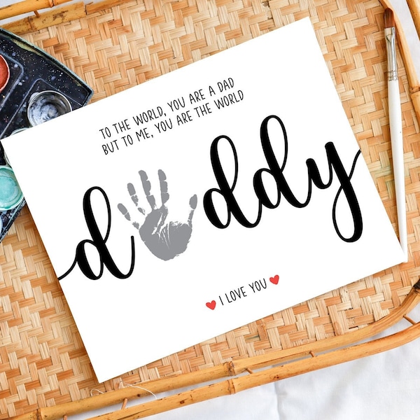 Fathers Day Handprint Card - Etsy