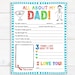 Fathers Day Gift, All About My Dad Printable, Dad Gift, Interview, Dad ...