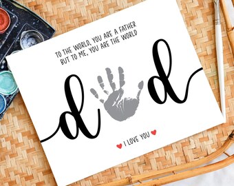 Fathers Day Handprint Craft Printable, Fathers Day Handprint Art ...