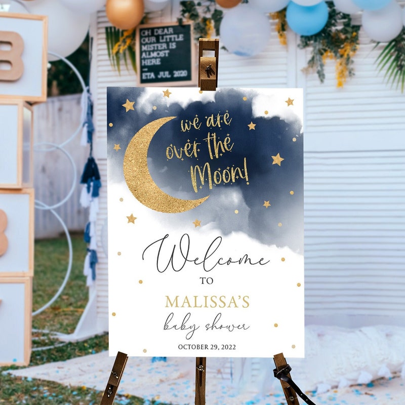 Over the Moon Baby Sign - Etsy