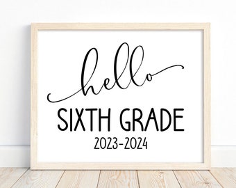 6TH GRADE Chalkboard Sign - Etsy