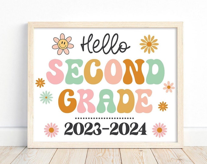 First Day of 2nd Grade Sign, Printable First Day of School Sign Girl ...