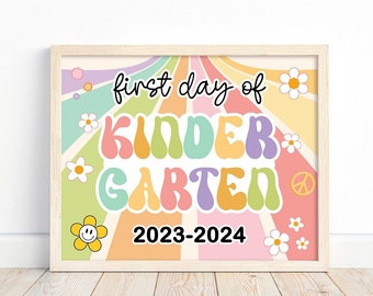 Girl First Day of Kindergarten Sign Printable Back to School Sign ...