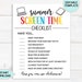 Editable Summer Screen Time Rules for Kids, Summer Planner, Printable ...