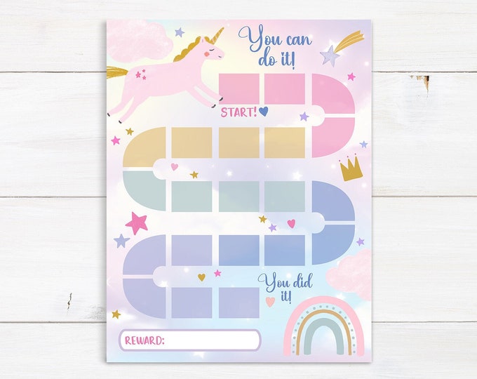 Unicorn Reward Chart | Printable Sticker Chart | Kids Chore Checklist ...
