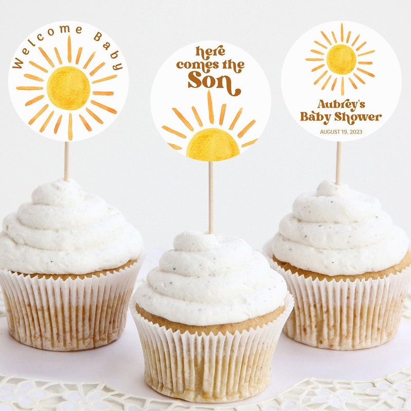 Here Comes the Sun Cupcake Toppers - Etsy