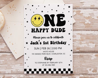 One Happy Boy Invitation - Etsy